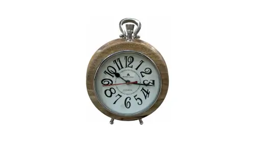 Mango Wooden and Iron Clock 6'' - Vento Furniture
